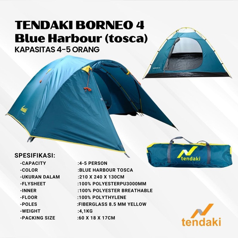 Jual TENDAKI •tenda dome camping termurah •Borneo 4 •NSM 4 •Java 4 Light •Moluccas 4 Pro •Double ...