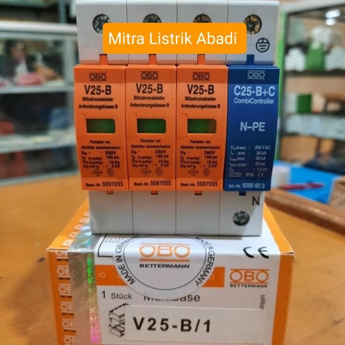 Jual SURGE ARRESTER OBO V25B 3P+NPE 100KA 280V | Shopee Indonesia