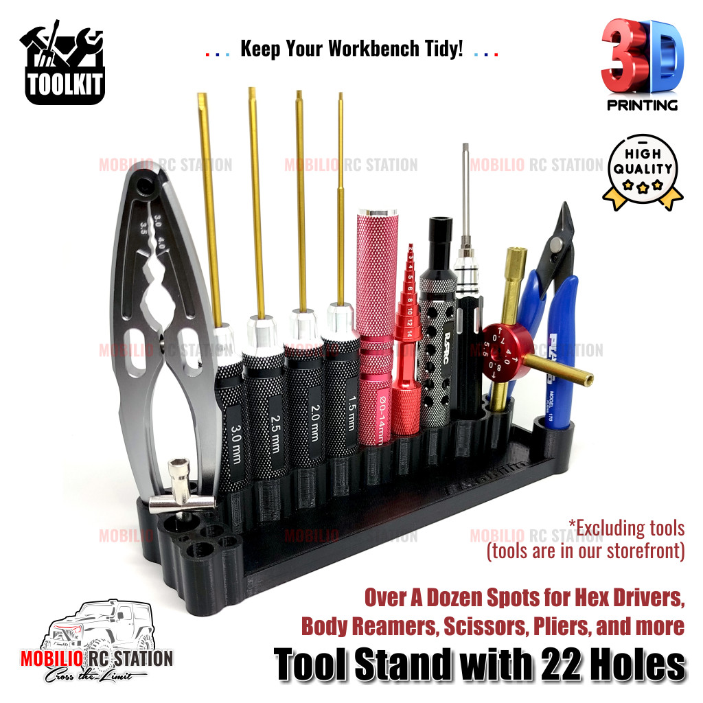 Jual Tool Stand RC with 22 Holes 3D for Hex Drivers Body Reamers ...
