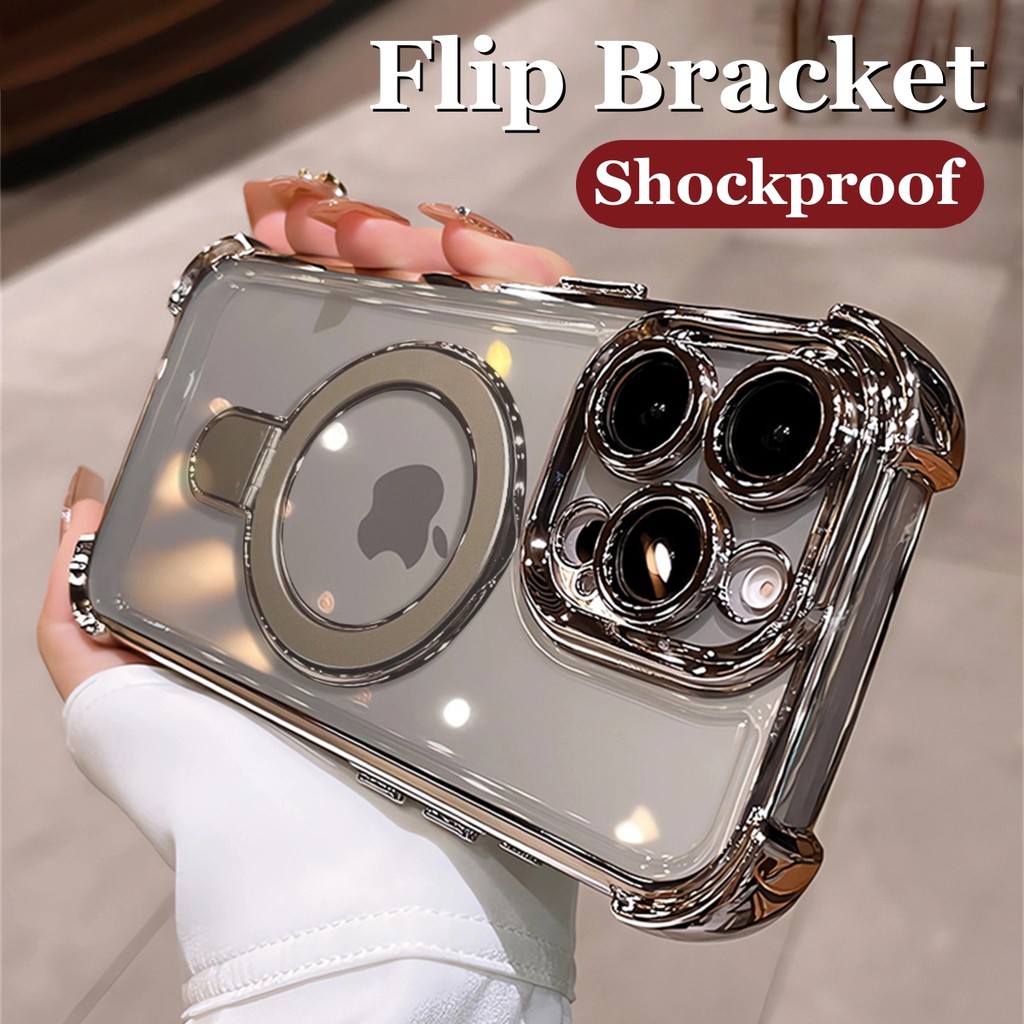 Jual Luxury Flip Bracket Shockproof Phone Case for IPhone 11 12 13 14 ...