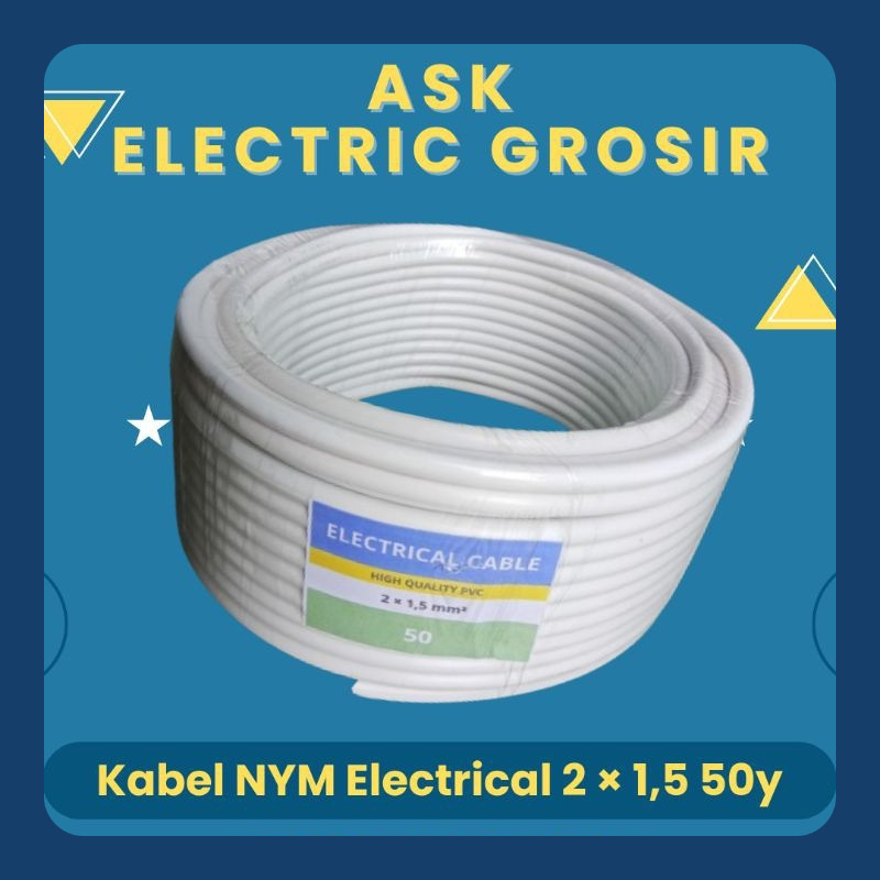 Jual 1 ROLL Kabel Jumbo NYM Electrical 2 × 1,5 50 /Kabel Kawat Campuran ...