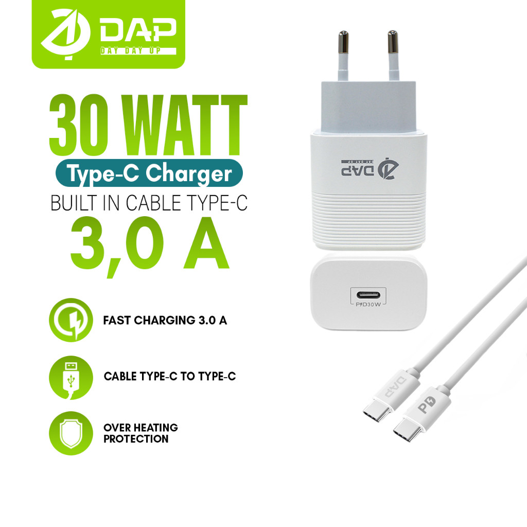 Jual DAP D-AP1C Charger PD 30 Watt 3.0 A Port Type C Include Cable C to ...