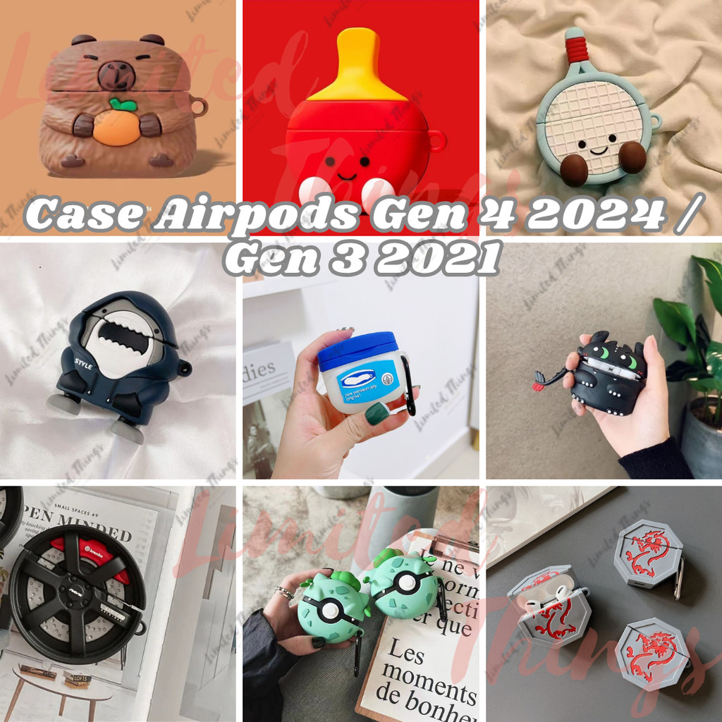 Jual PREMIUM Soft Case Airpods Gen 3 2021 Gen 4 2024 Bulbasaur Capybara ...