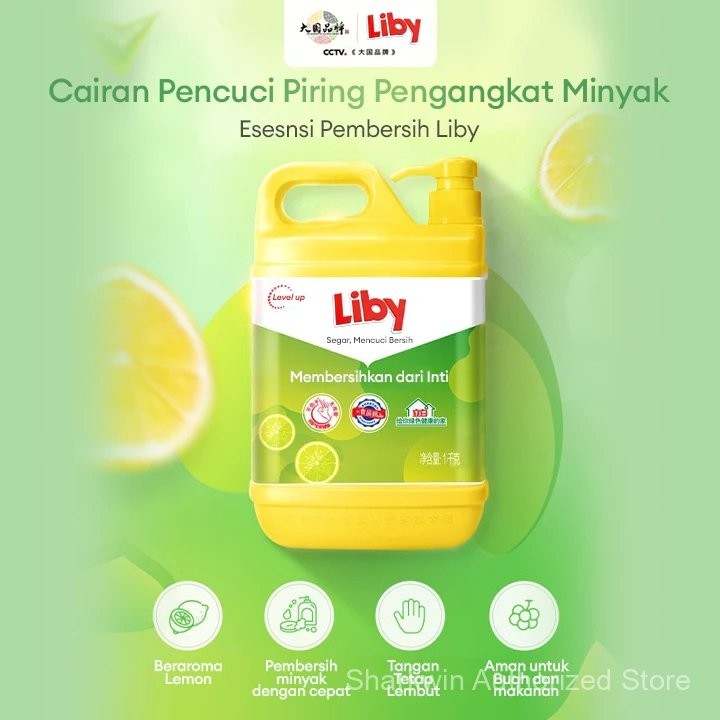 Jual LIBY Sabun Cuci Piring Lemon (1L Pump) - Dishwashing Liquid Cairan Pencuci Piring ...