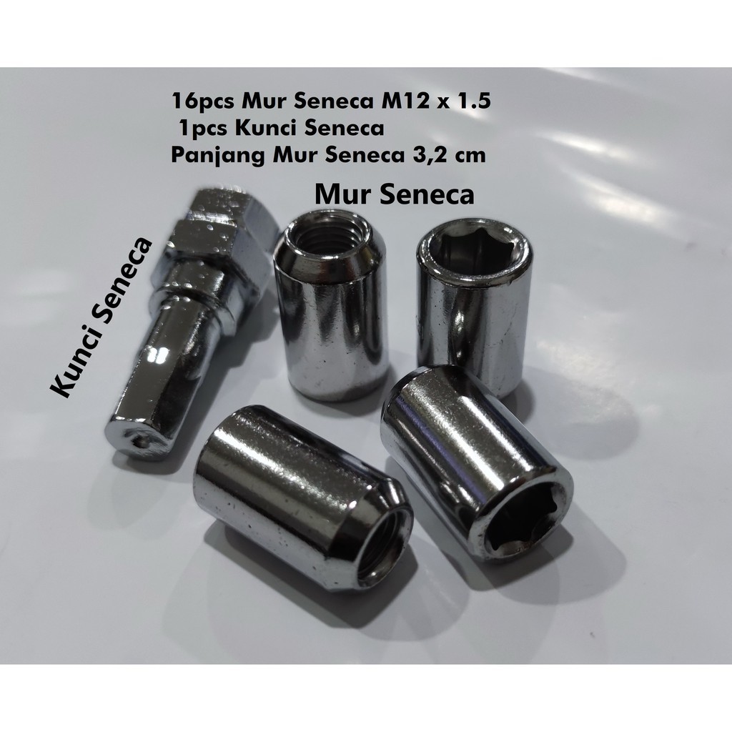 Jual MUR RODA RACING 12 X 1.5 MODEL SENECA ( 16 pcs + 1 kunci ) u ...