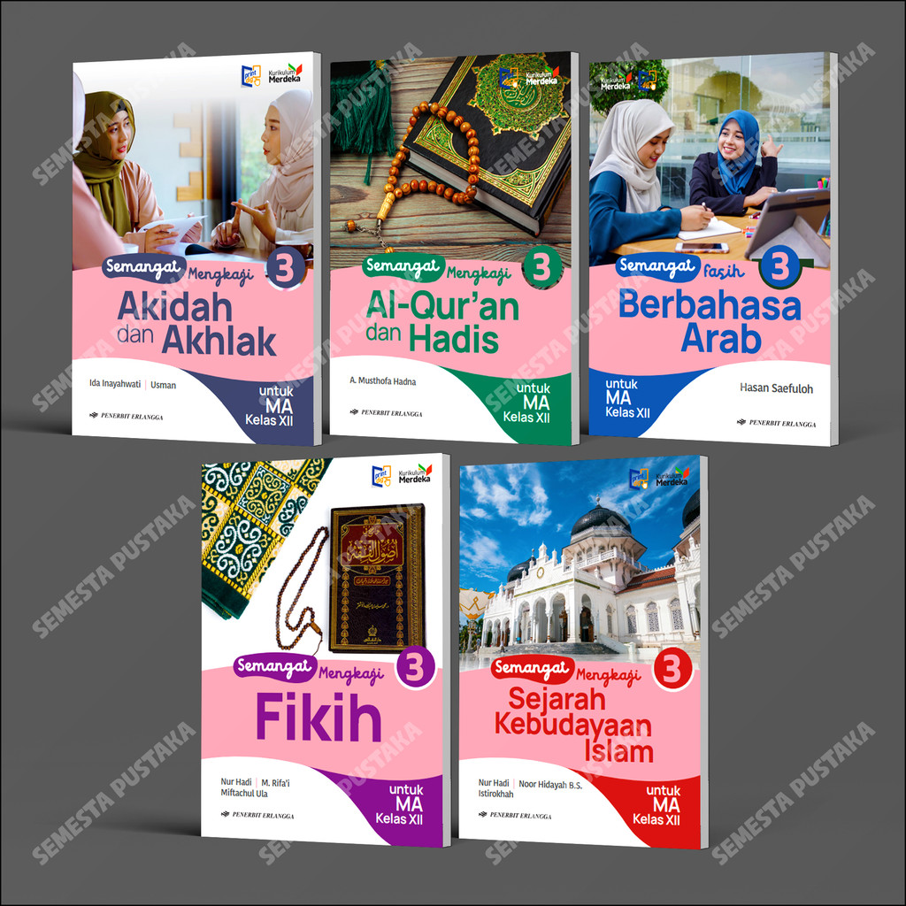 Jual Buku Paket Kelas 12 MA Semangat Mengkaji Madrasah Aliyah Erlangga Kurikulum Merdeka ...