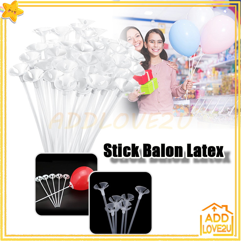 Jual Stick Balon Latex Isi 20 pcs/Stick Balon/Stik Balon Warna Putih ...