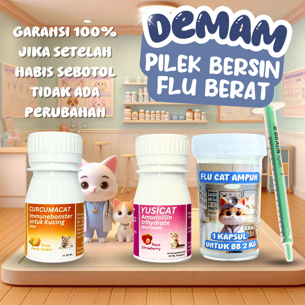 Jual PAKET FLU KUCING PILEK KUCING PILEK MENAHUN PILEK GA SEMBUH FLU ...