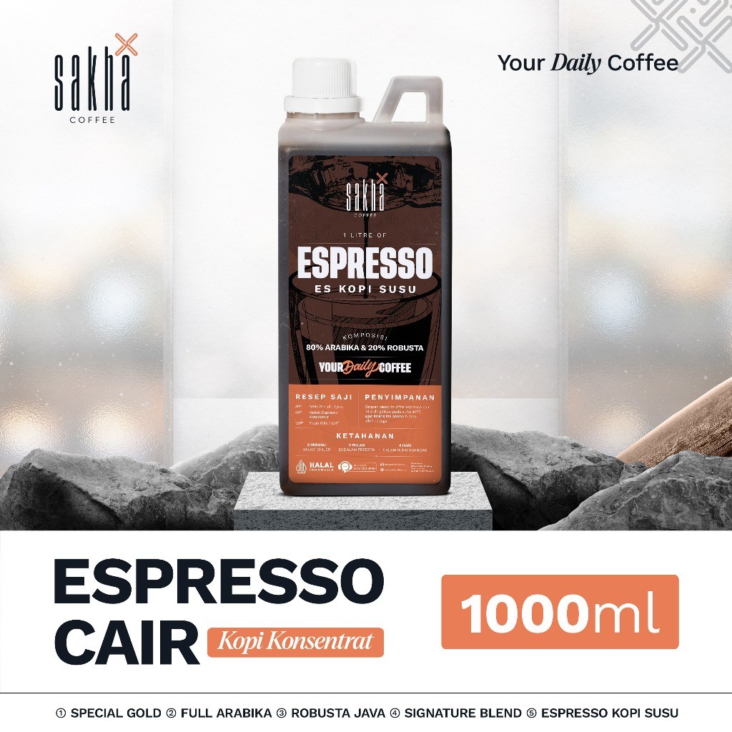 Jual Espresso Cair Minuman Kopi Susu Kekinian 1 Liter Konsentrat Coffee ...