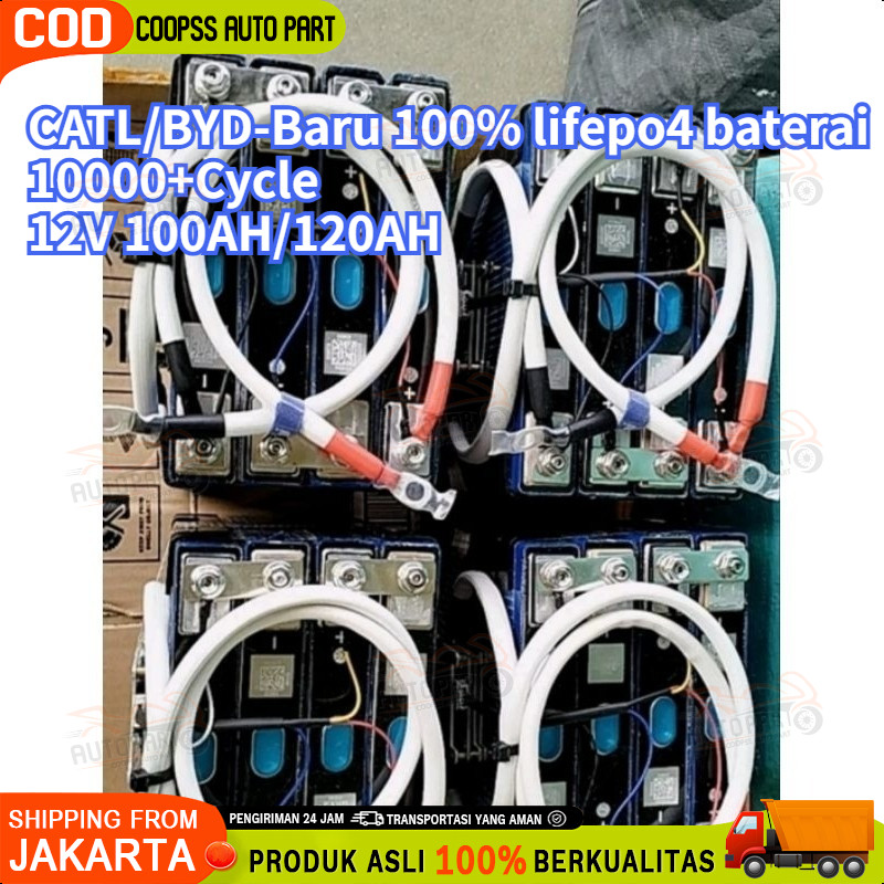Jual 100% baterai baru 2025 CATL/BYD Battery Lifepo4 12v 120ah/100AH Battery Lifepo4 12v 120ah ...