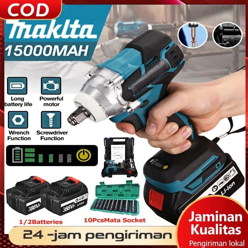 Jual RANUWI 【COD】Cordless Impact Wrench 588V 680N/M Bor Impact Baterai ...