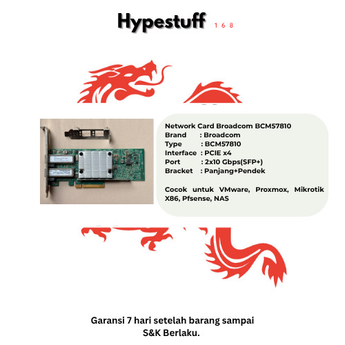 Jual Network Card Broadcom BCM57810 Dual 10G SFP+ - Mikrotik, VMware, Proxmox, With Box | Shopee ...