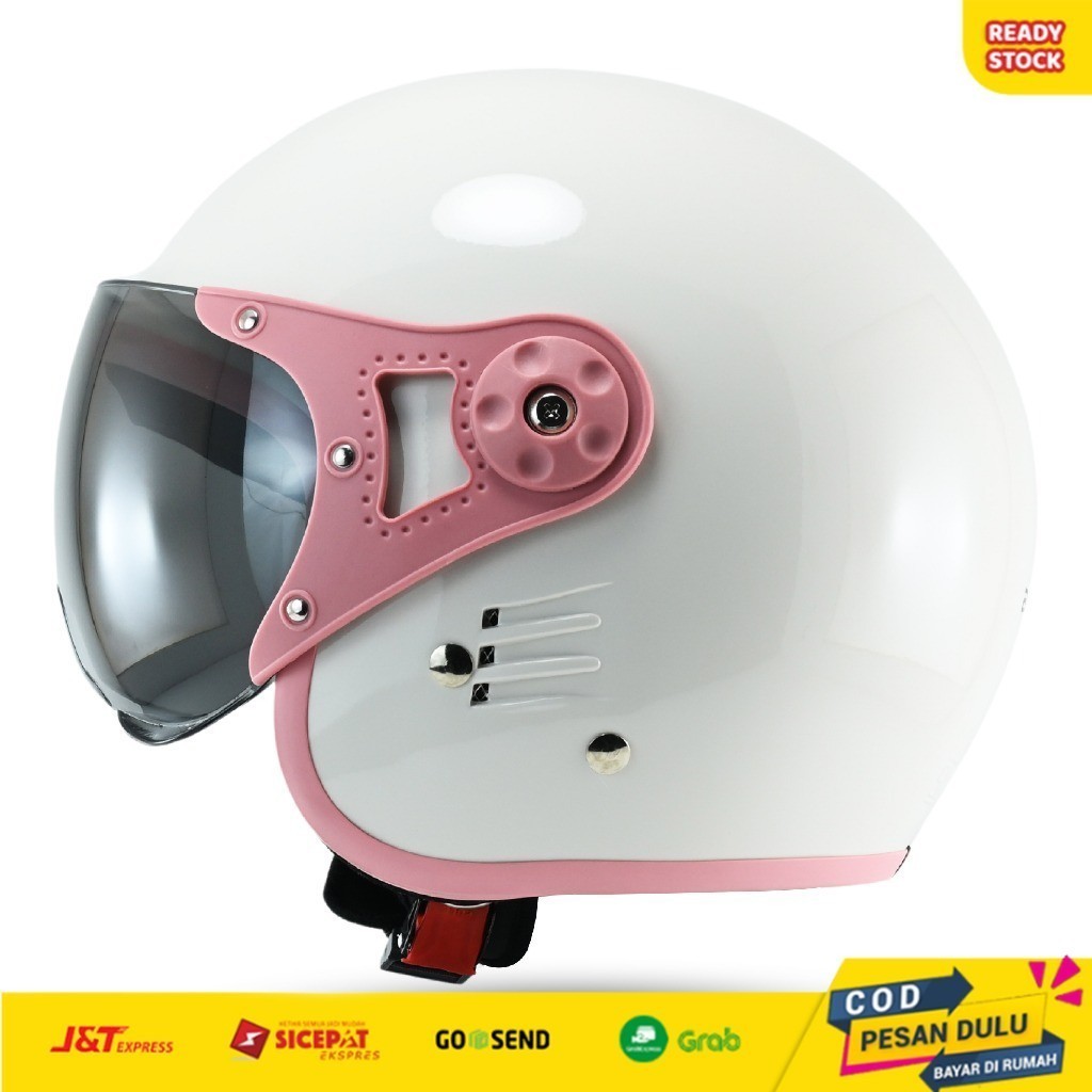 Jual Helm Bogo Pilot Bipplast Premium Keren Estetik Hijab Friendly SNI ...