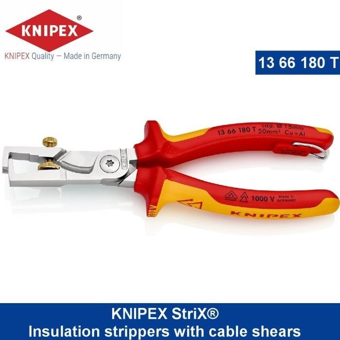 Jual KNIPEX 13 66 180 T Tang Potong Kabel VDE StriX® Insulation ...