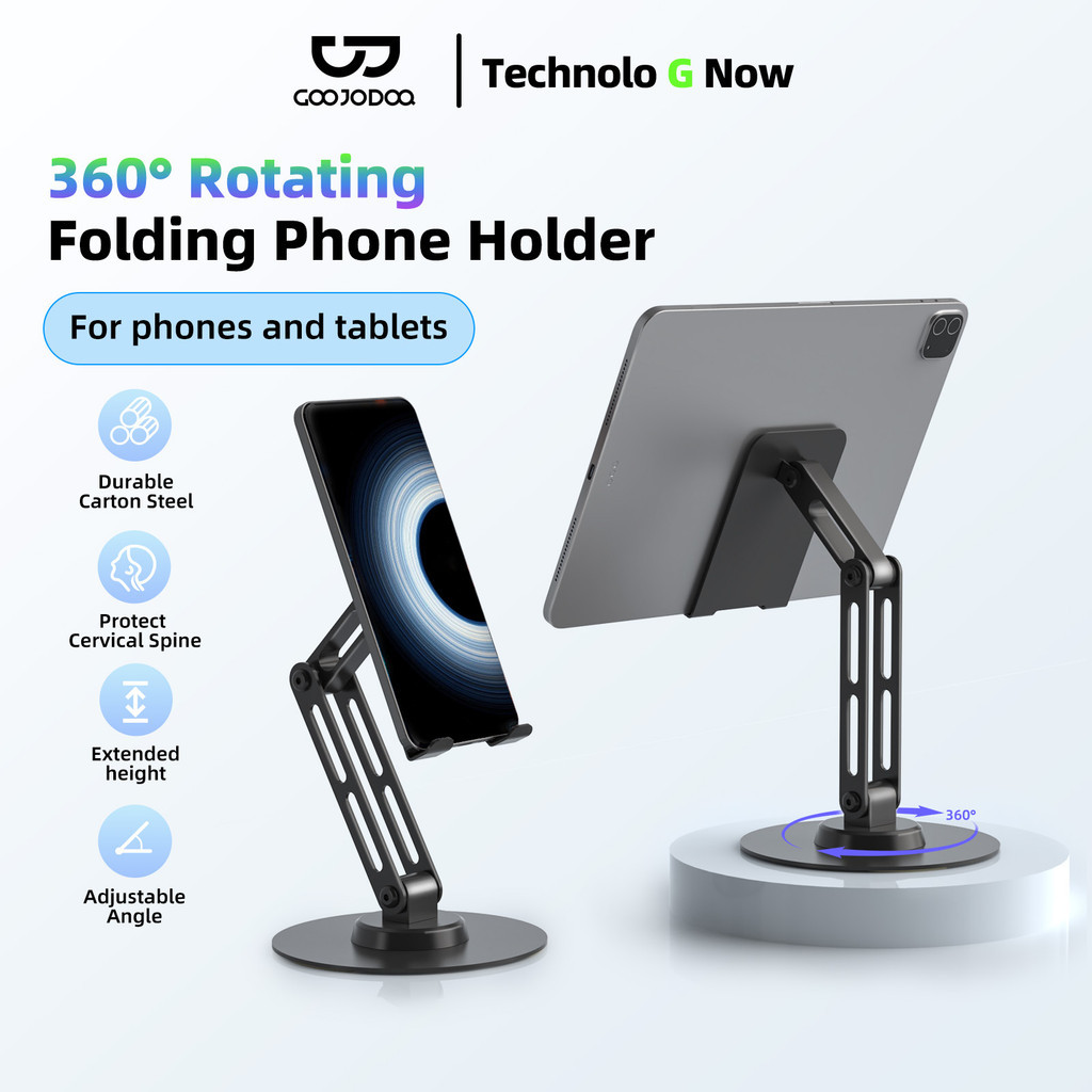 Jual Goojodoq Tablet Phone Stand Holder Height Adjustable Aluminum 360 ...
