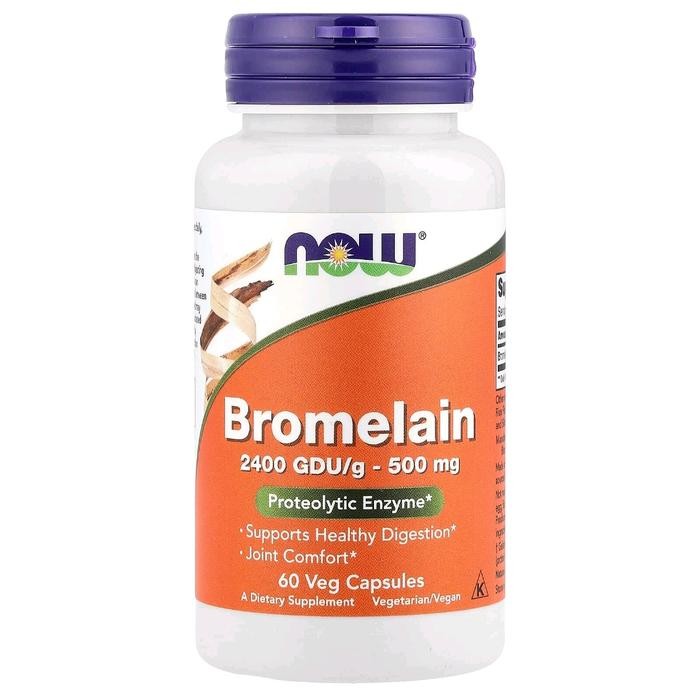 Jual NOW Bromelain 500mg , 60 Veg Capsules , Proteolytic Enzyme , ORI ...