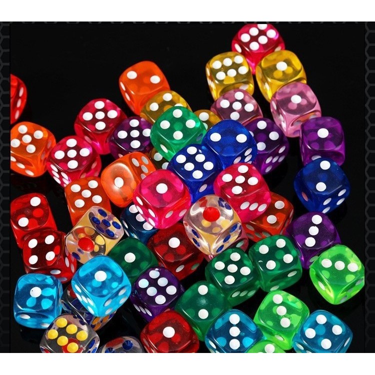 Jual Dadu Bening - Ukuran 1.6 cm - Sudut Bulat - Crystal Dice 16mm Ludo ...