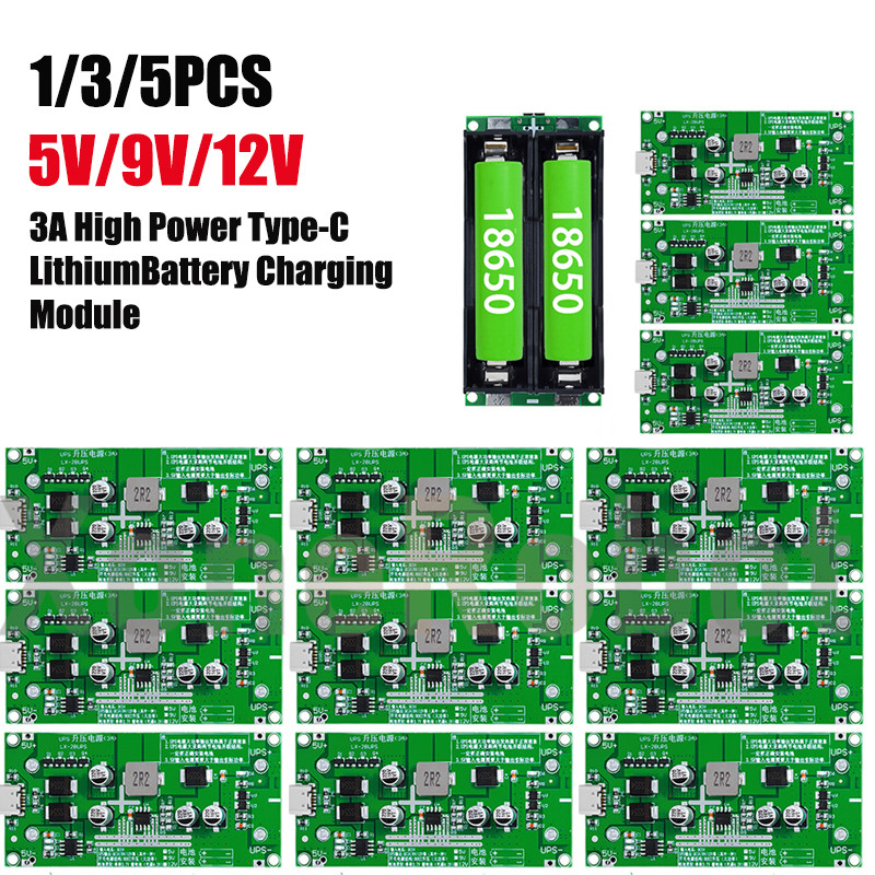 Jual 1-5PCS Type-C 15W 3A 18650 Lithium Battery Charger Module DC-DC Step Up Booster Fast Charge ...