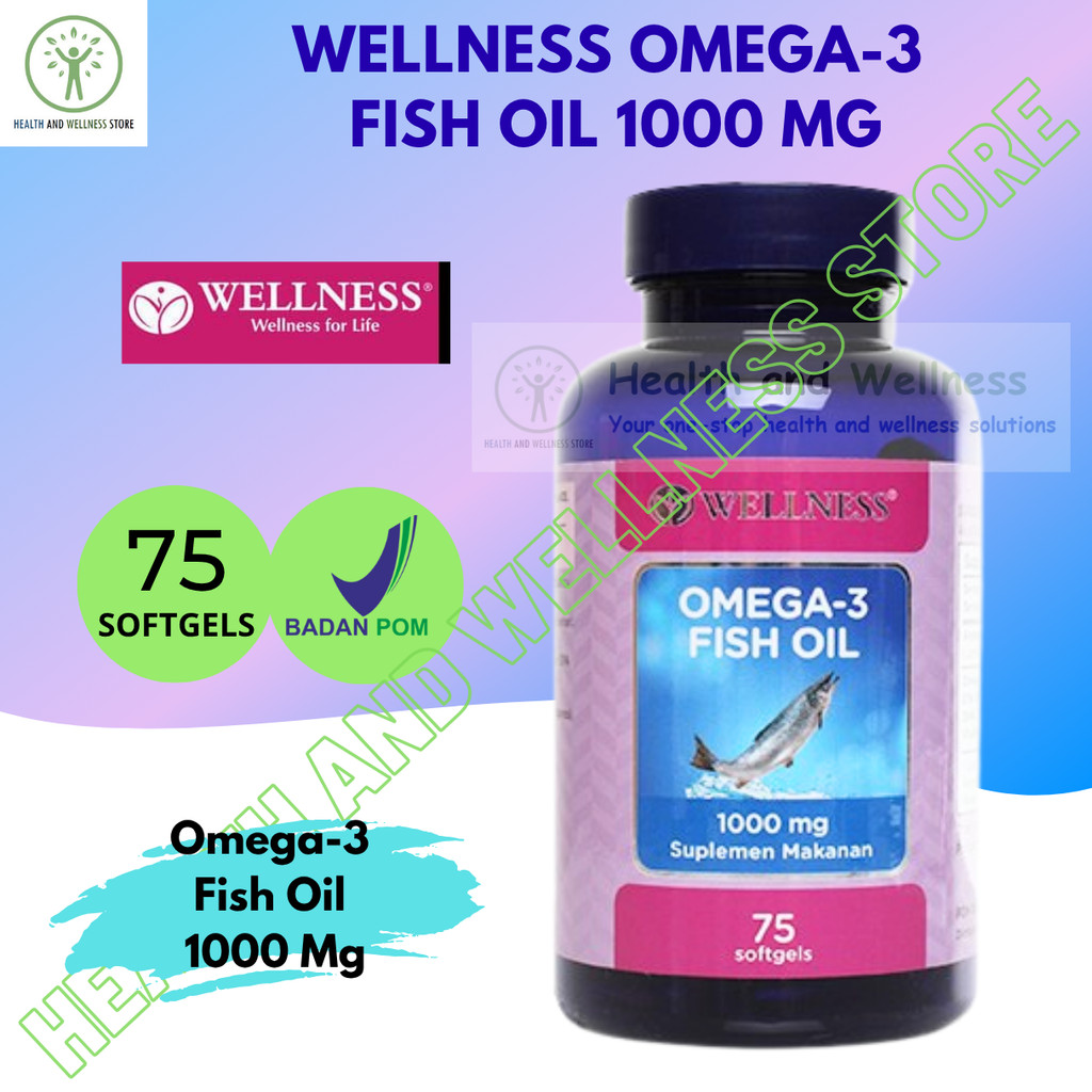 Jual Wellness Omega 3 Omega-3 Fish Oil 1000 Mg 75 Softgels Kapsul Lunak ...