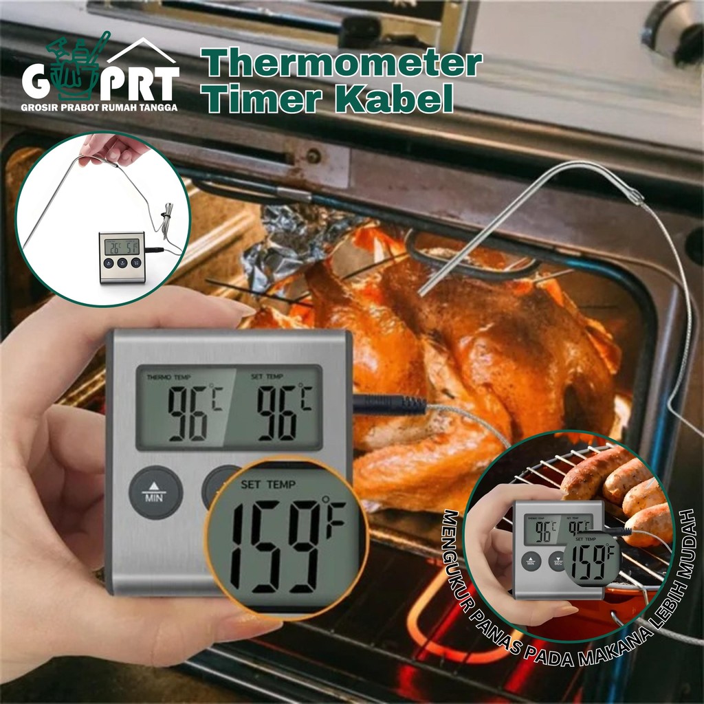 Jual Termometer v2 Masak Kopi Oven Air Minyak Daging digital Kabel ...