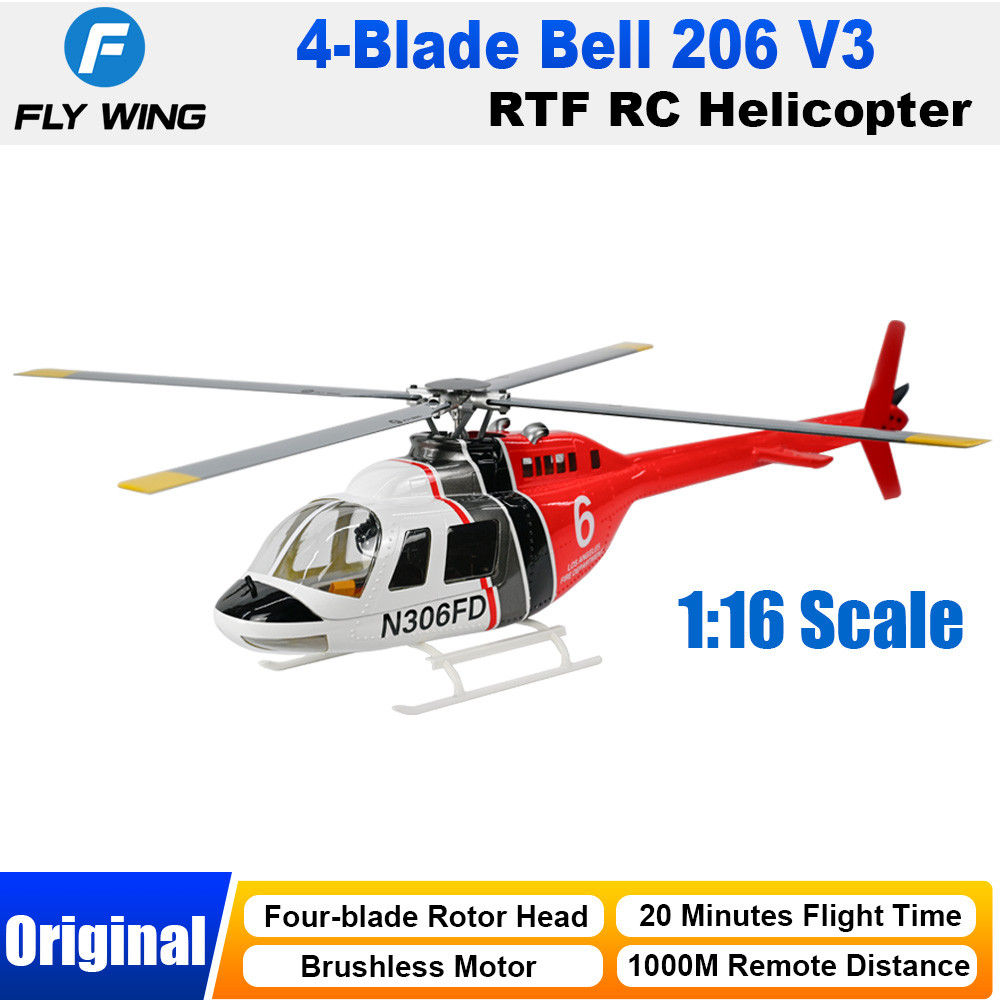 Jual Flywing Bell 206 V4 RC Helicopter four blades Helicopter 1:16 RC ...