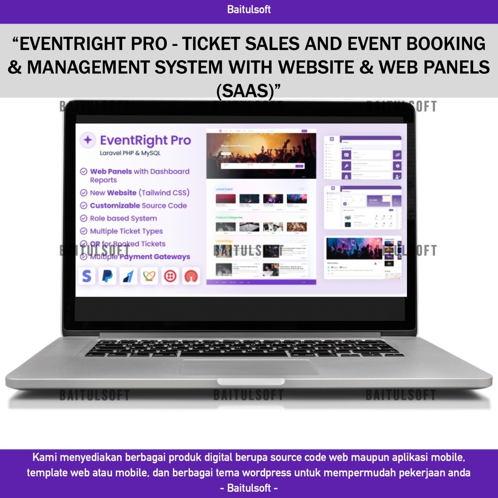 Jual SOURCE CODE APLIKASI WEB EVENTRIGHT PRO - TICKET SALES AND EVENT ...