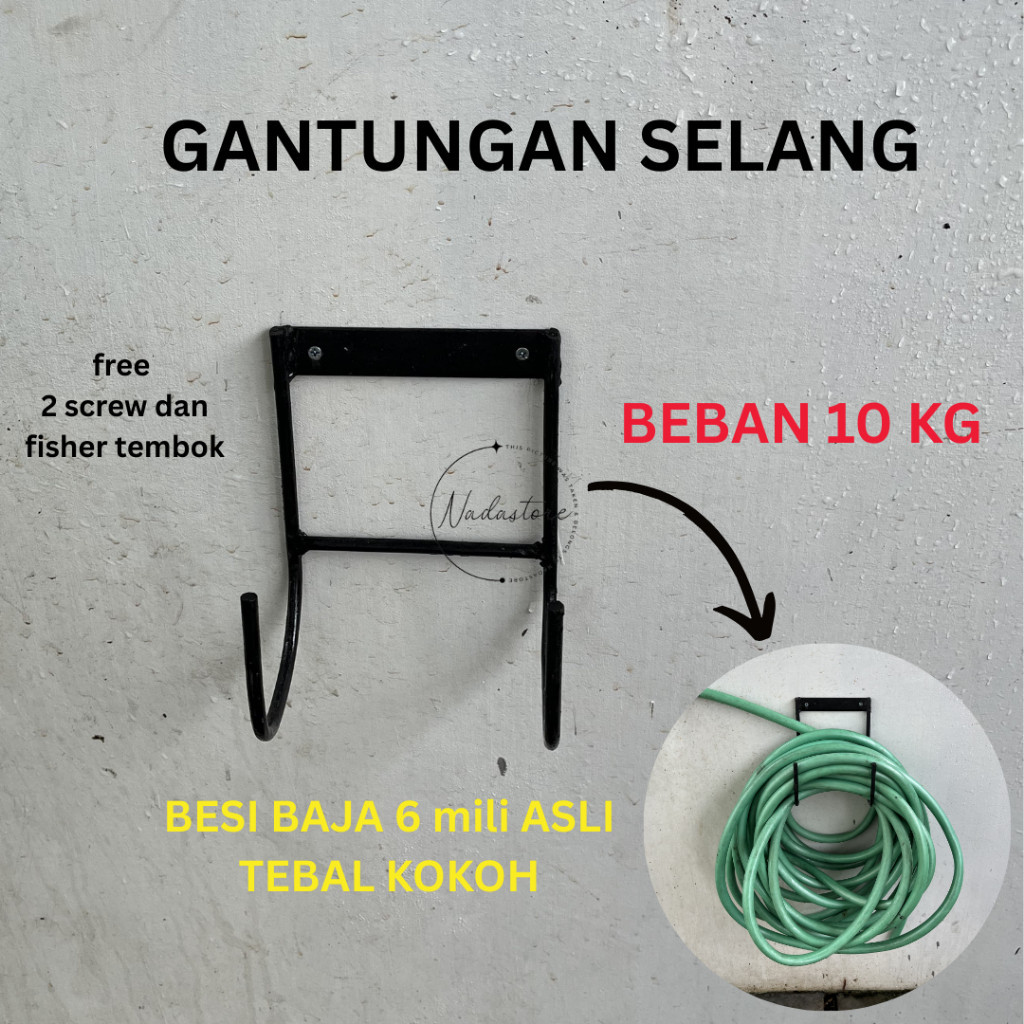 Jual Gulungan Selang Air Gantungan Besi Tempel Dinding / Gantungan ...