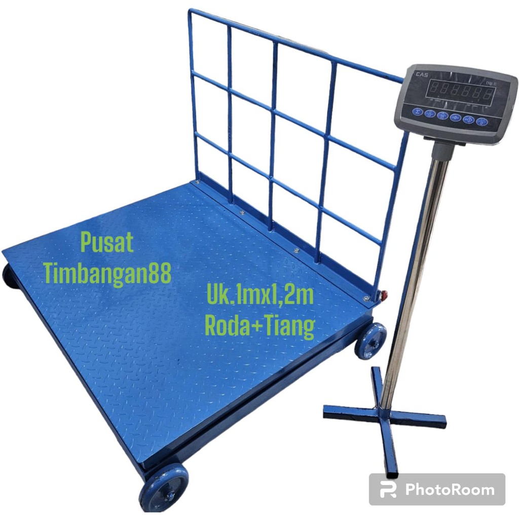 Jual floor scale + roda CAS DBE 1mx1,2m 500kg-2ton/timbangan lantai ...
