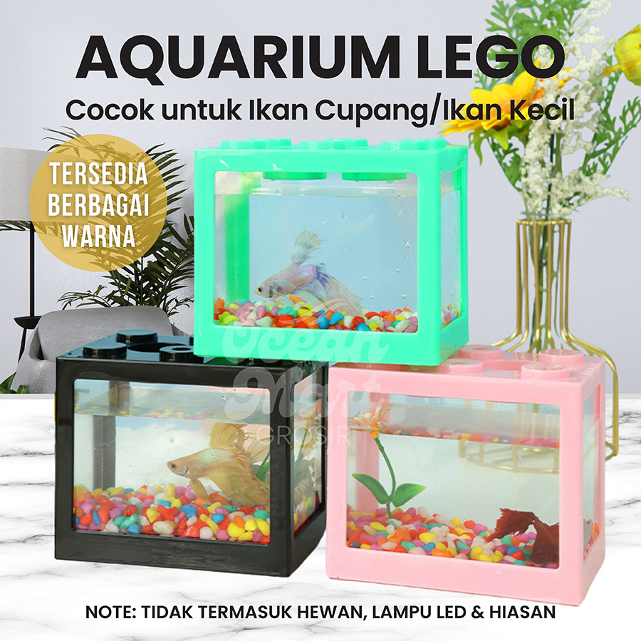 Jual Soliter Lego Mini Akrilik Susun Aquarium Tempat Kandang Kaca Kecil ...