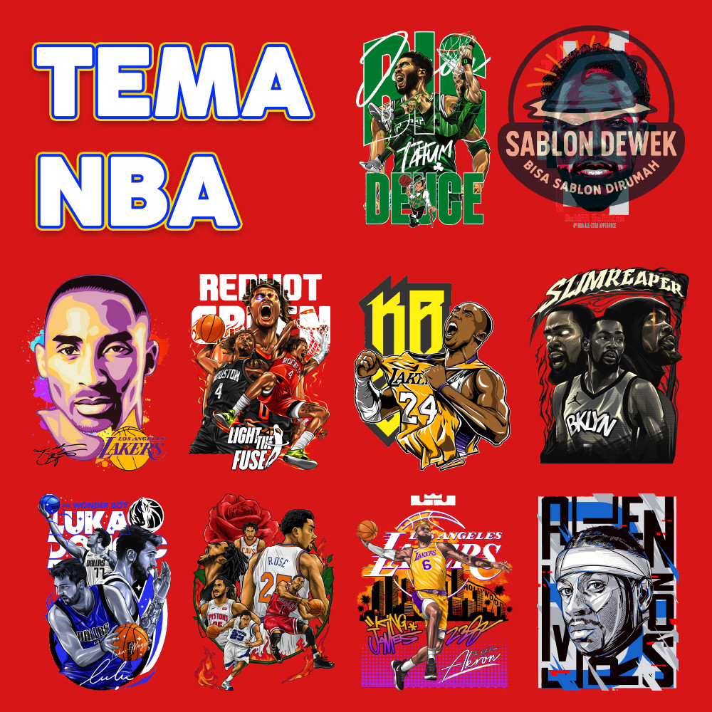 Jual SABLON SETRIKA SATUAN TEMA NBA VOL.1 / SABLON DTF LANGSUNG PAKAI ...
