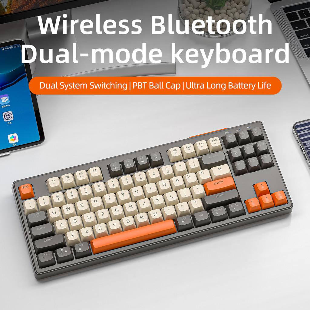 Jual M87 Wireless Keyboard, 87keys Dual Mode Bluetooth Keyboard with ...