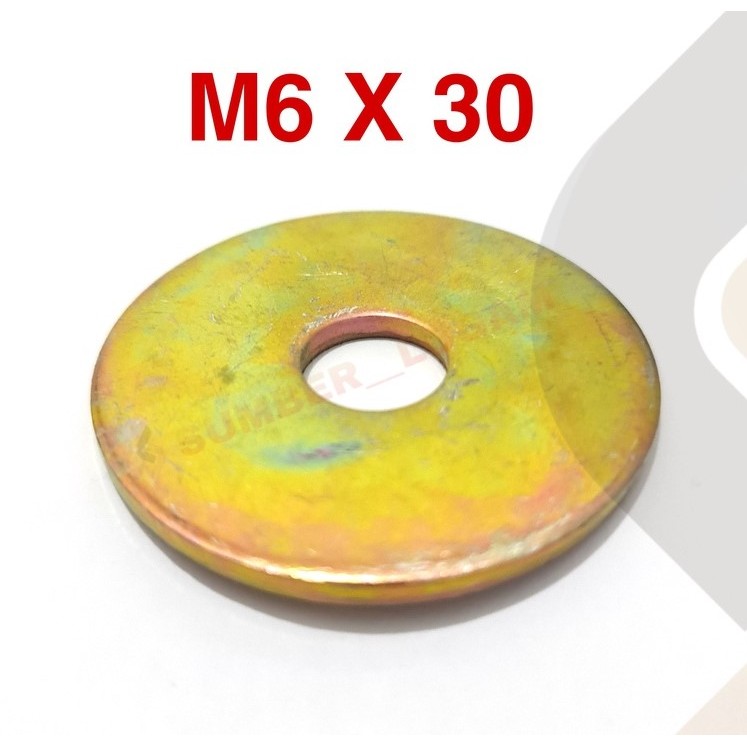 Jual Isi 10 Pcs Ring Plat Model Lebar Ukuran M6 6mm x 30 mm Lebar ...