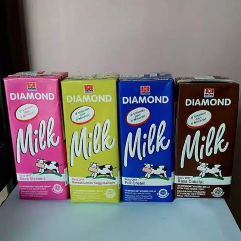 Jual Diamond UHT Susu Cair - Milk Full Cream - Coklat - Low Fat - Ice ...