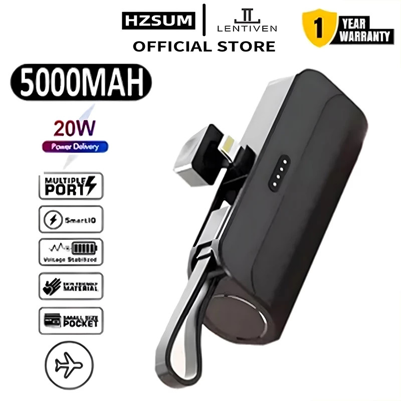 Jual HZSUM LENTIVEN Powerbank 5000 MAh Mini SUPER Fast Charging with ...