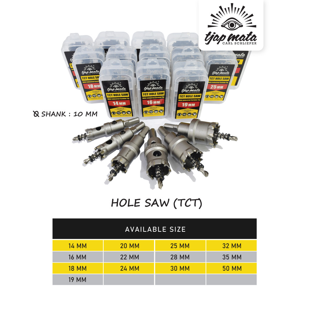 Jual TJAP MATA / CAP MATA Hole Saw TCT / Mata bor Besi / Steel ...