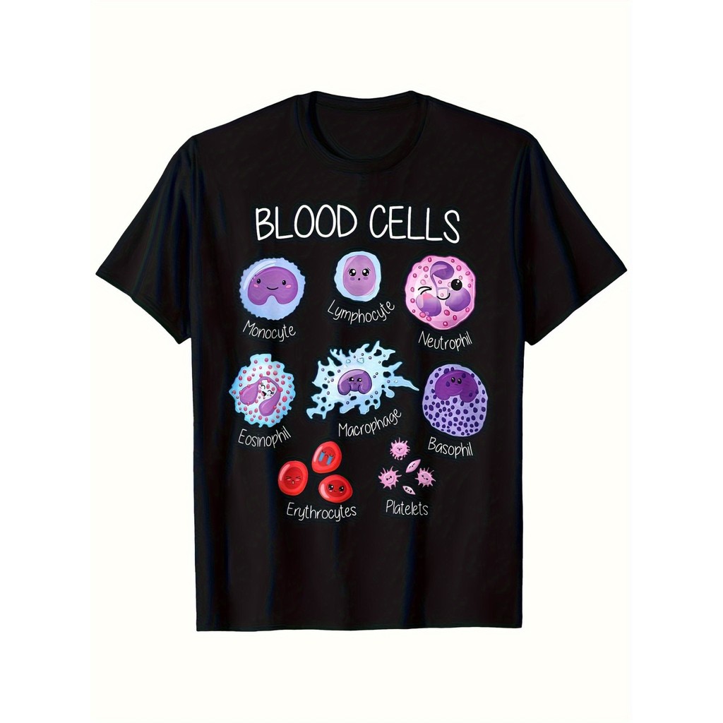 Jual Kaos Pria Motif Sel Darah - Desain Medis Lucu Hematopoiesis ...