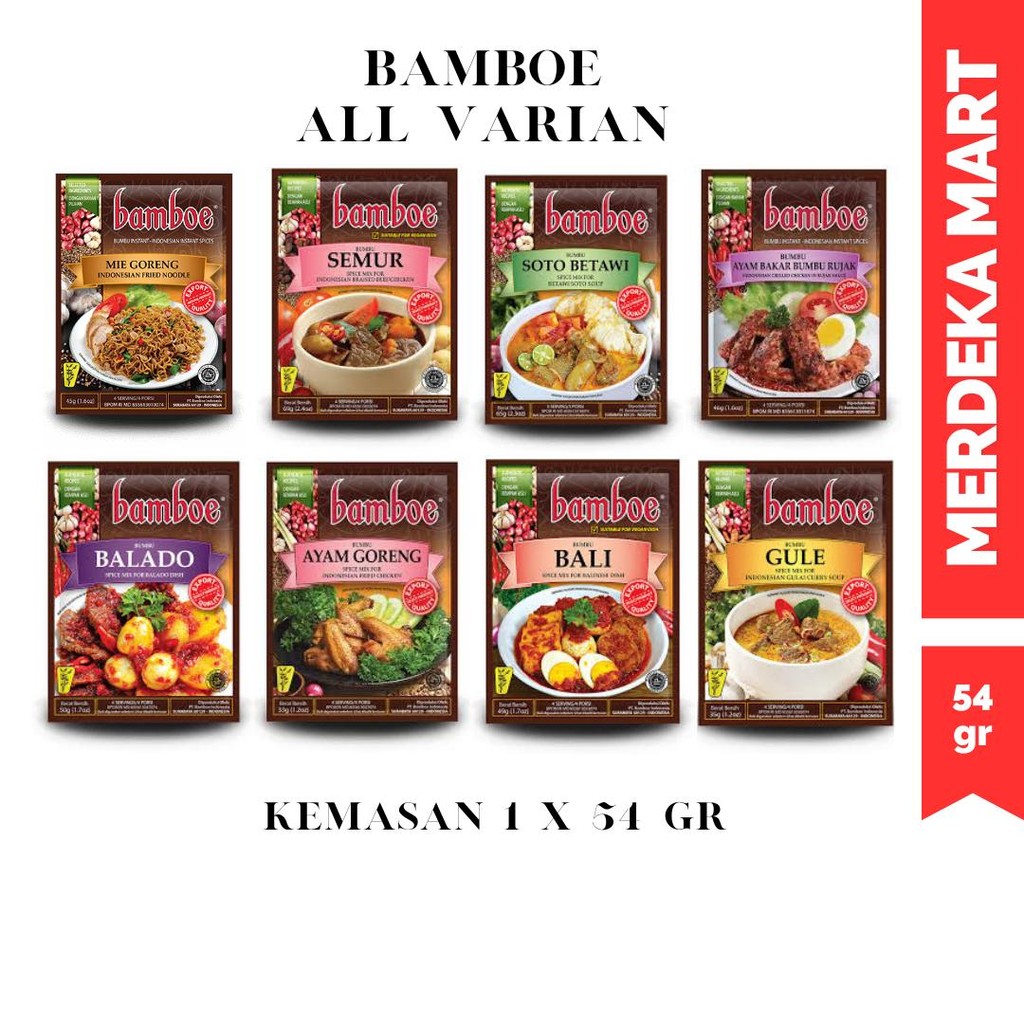 Jual (1 PCS) BAMBOE BUMBU IINSTAN DAPUR ALL VARIAN Bawang GULE KARE ...