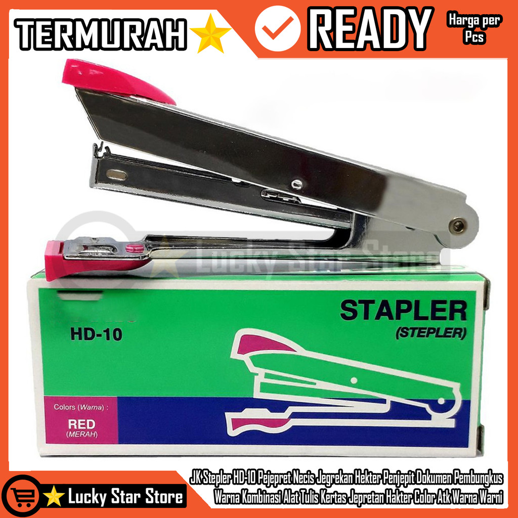 Jual JK Stapler Alat Staples Hekter Jepretan Hd-10 Warna Isi Staples No ...