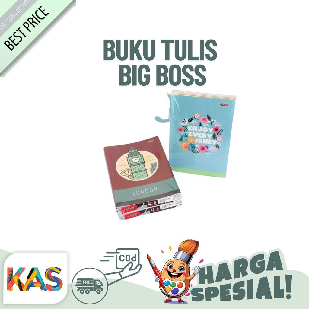 Jual Buku Tulis Big Boss 42 Lembar Motif Random. Ready 3 Merek ( Boxy ...