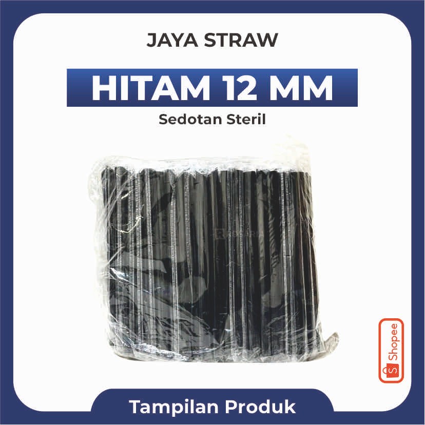 Jual SEDOTAN BUBBLE STERIL 12 MM HITAM Merk JAYA Straw Plastik Lancip ...