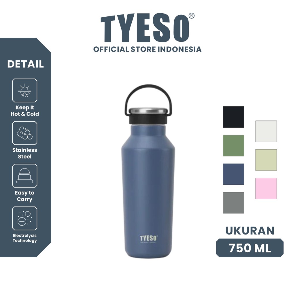 Jual [NEW PRODUCT] Tyeso Tumbler Vacuum Insulated 750ml Botol Minum Sport Portable TS-01002 BPA ...