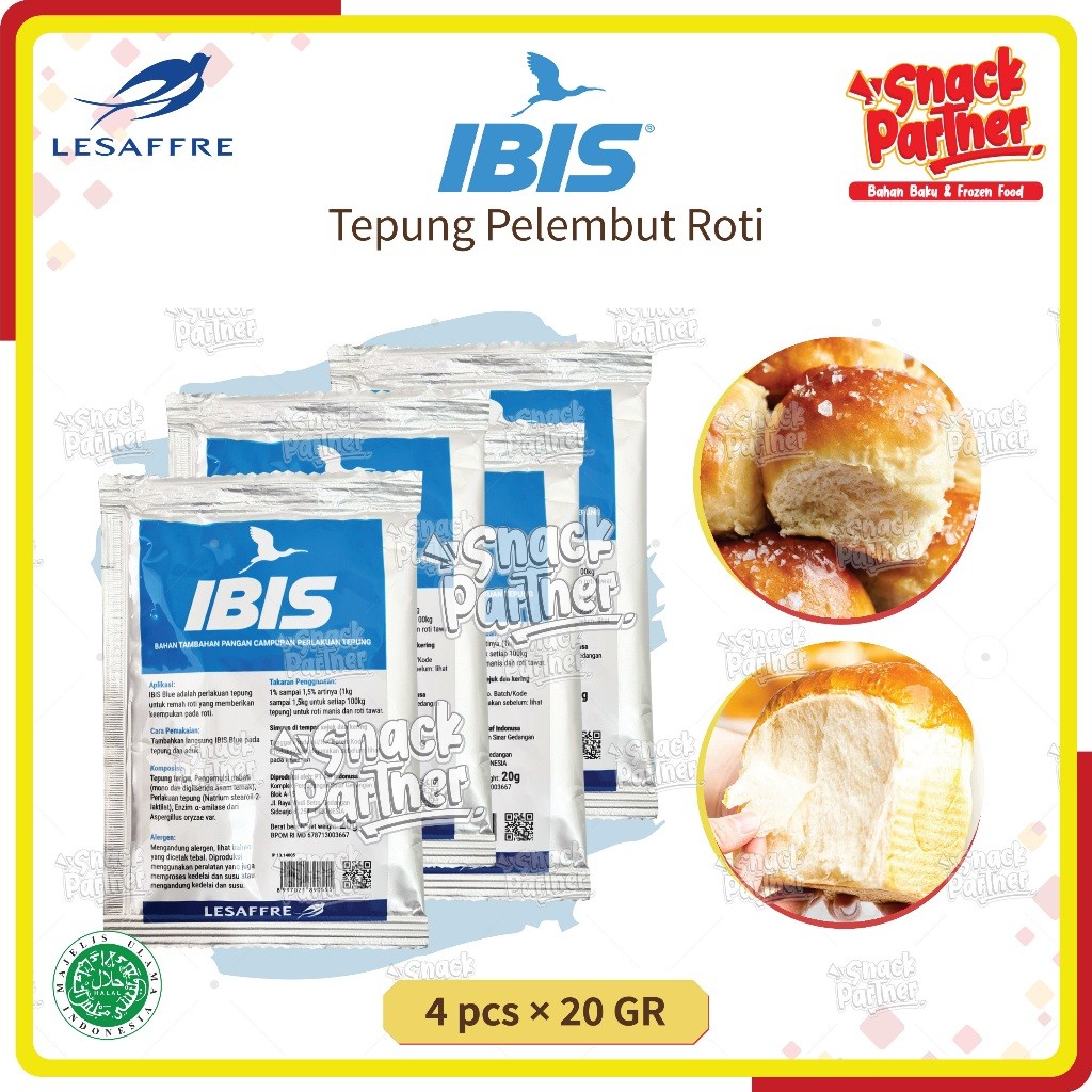 Jual IBIS BLUE Pelembut Roti Sachet (4 PCS x 20 GR) - Adonan Bahan Roti ...