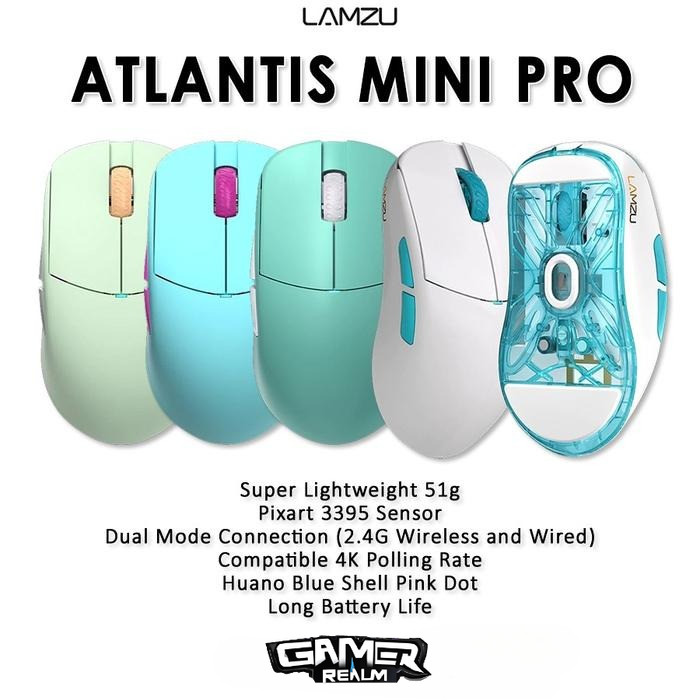 Jual Lamzu Atlantis Mini Pro Superlight Wireless Gaming Mouse | Shopee ...