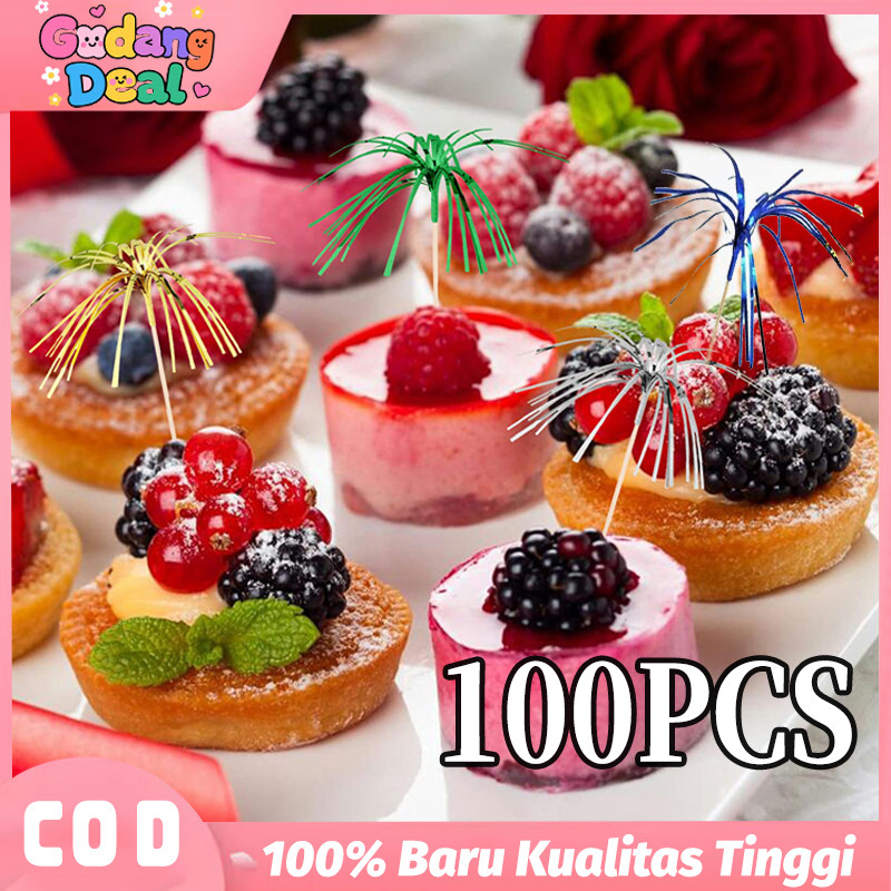 Jual 100PCS Tusuk Bambu Model Kembang Api 15cm Tusukan Buah Untuk ...