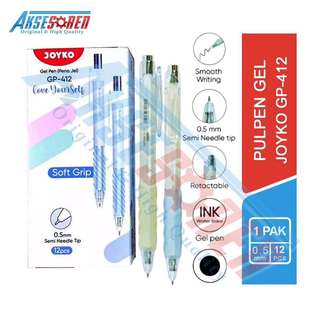 Jual Aksesoren Pulpen Joyko GP-412 Love Yourself [1 Pack/12 Pcs] / Pena ...