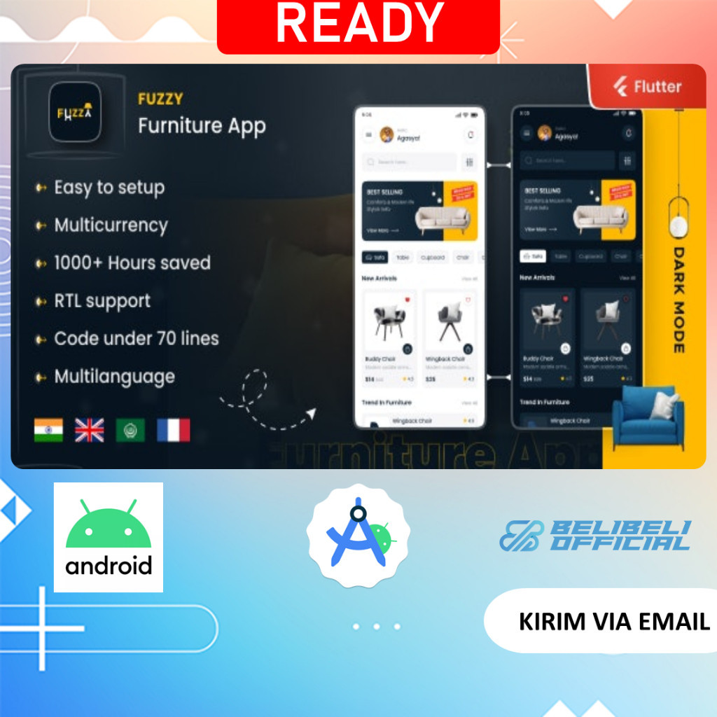 Jual Flutter Template - Fuzzy - Ecommerce Flutter Ui KIt Template ...