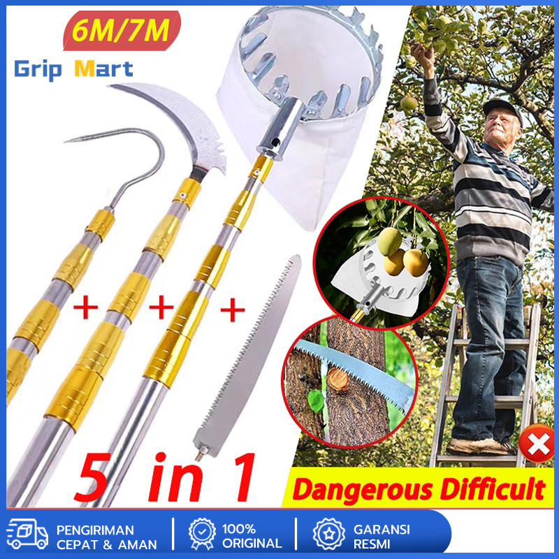 Jual 6/7M Tongkat Panjang Untuk Petik Buah metal fruit picker / Gergaji ...
