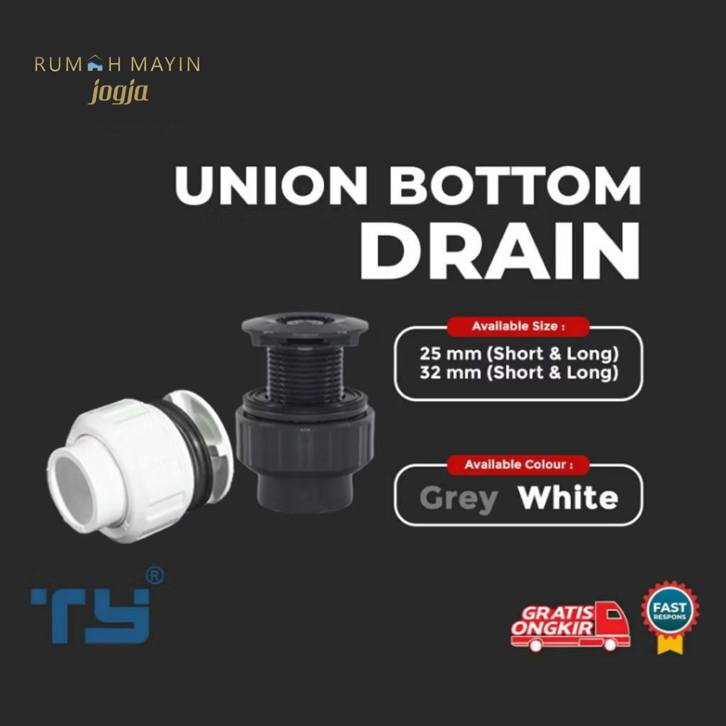 Jual TY Drainage Union / Bottom Drain Pipa Pipe U – PVC by 3 Pawns | Shopee Indonesia