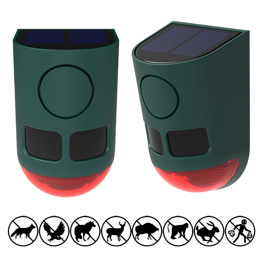 Jual Solar Outdoor Motion Sensor Alarm 129dB Loud Sound Noise Maker ...