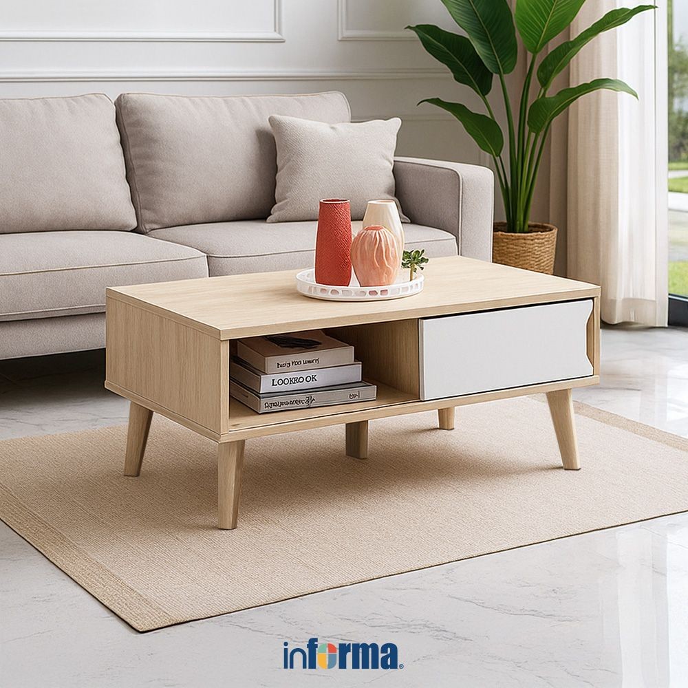 Jual Informa Nordic Meja Tamu - Putih Oak Coffee Table Meja Ruang Tamu ...